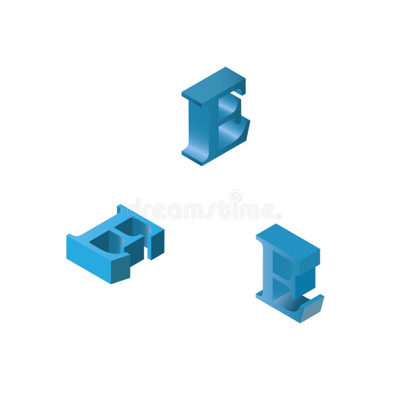3D Isometric Set of E Letters Stock Vector - Illustration of ...