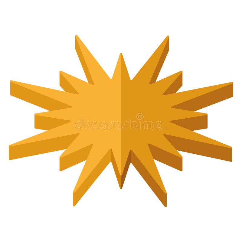 2d Isometric Star Shape Icon Vector Stock Vector - Illustration of ...