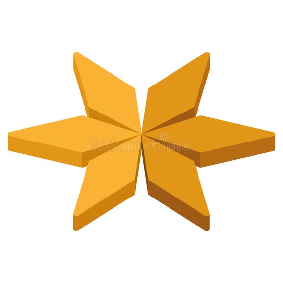 2d Isometric Star Shape Icon Vector Stock Vector - Illustration of ...