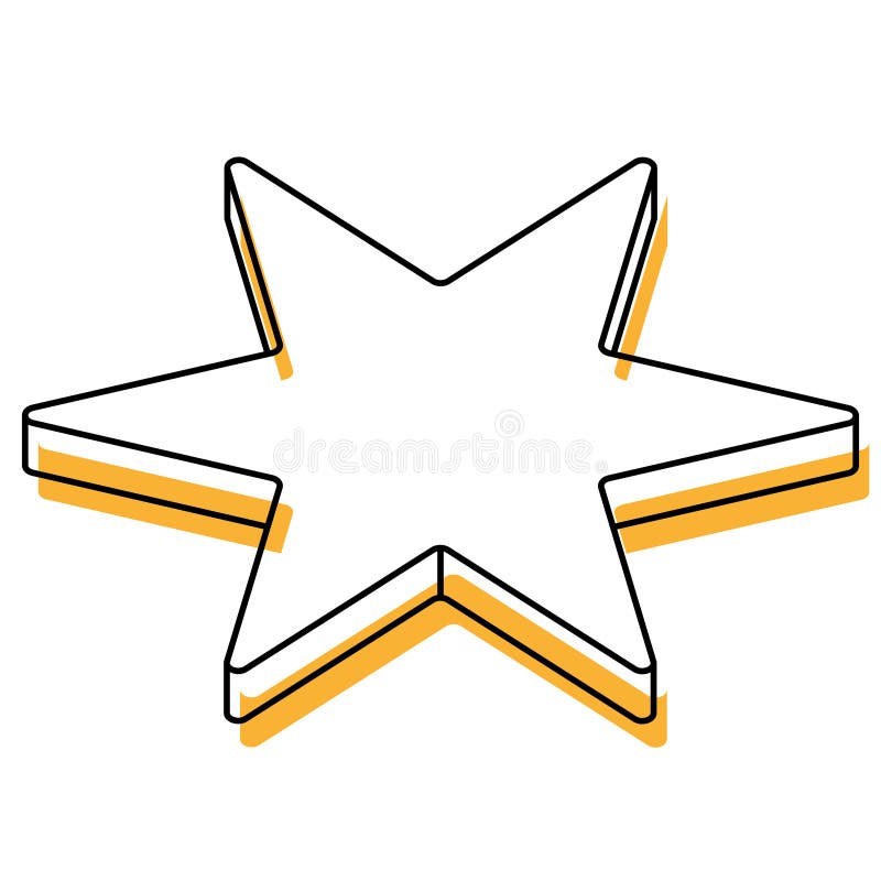 2d Isometric Star Shape Icon Vector Stock Illustration - Illustration ...