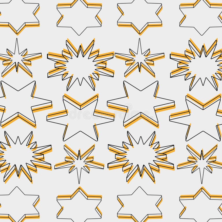 2d Isometric Star Shapes Icon Pattern Background Vector Stock Vector ...