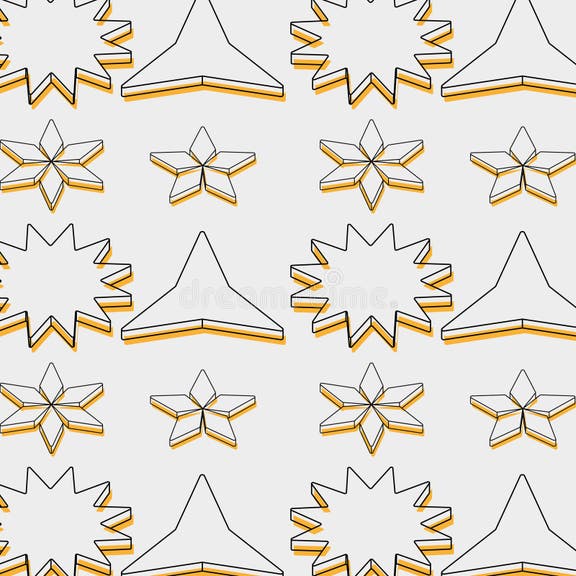 2d Isometric Star Shapes Icon Pattern Background Vector Stock Vector ...