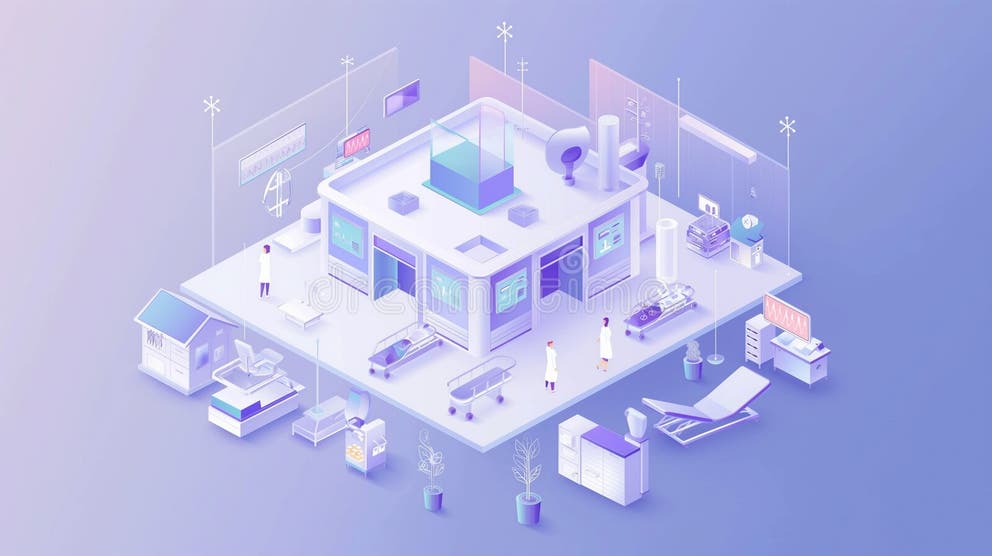 3D Isometric Vector AI Algorithms Optimizing Patient Treatment Plans Stock Illustration ...