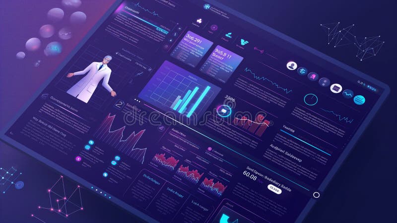 3D Isometric Vector AI-driven Healthcare Dashboard with Analytics Stock ...