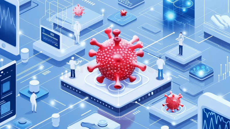 3D Isometric Vector AI-driven Predictive Analytics for Disease ...