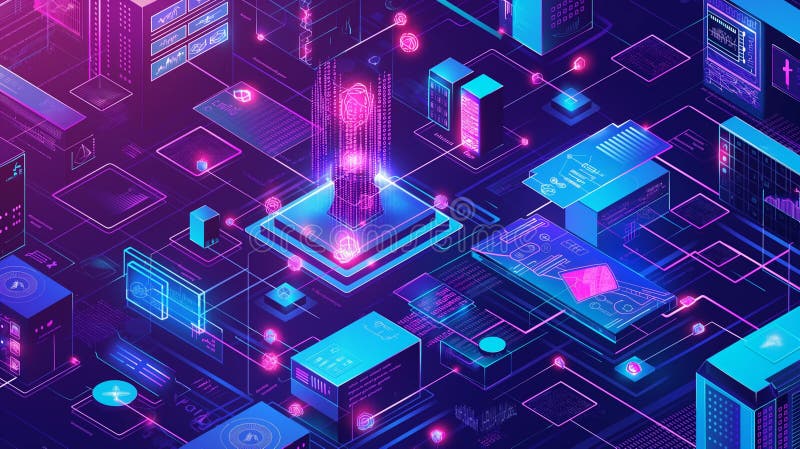 3D Isometric Vector AI in Healthcare Cybersecurity Systems Stock ...