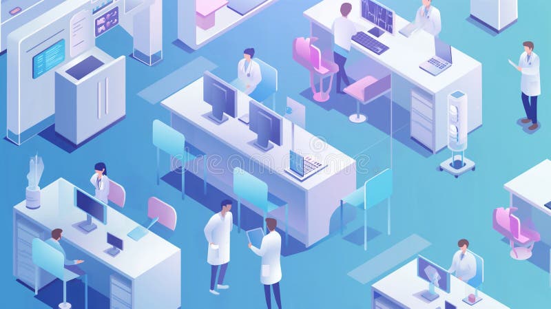 3D Isometric Vector AI in Population Health Management Analytics Stock ...