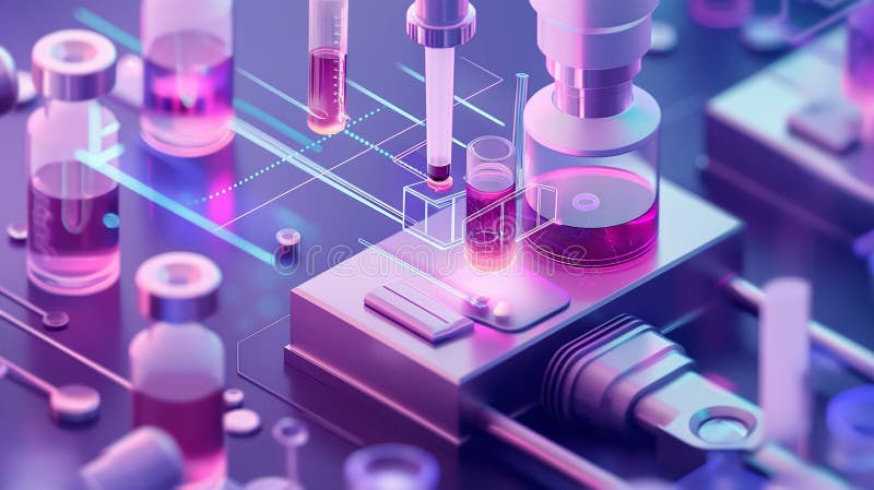 3D Isometric Vector AI-assisted Medical Research and Drug Development ...