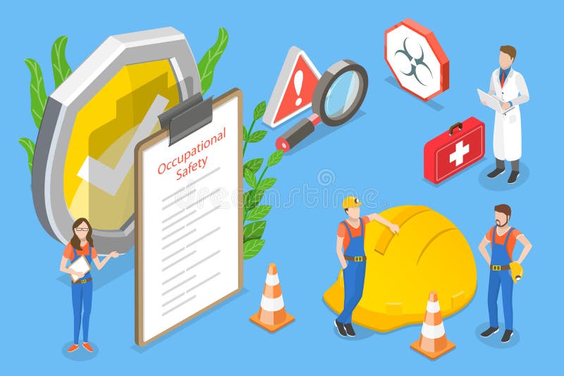 3D Isometric Vector Conceptual Illustration of Occupational Safety ...