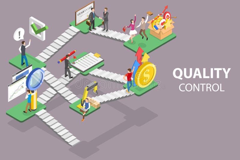3D Isometric Vector Conceptual Illustration of Quality Control. Stock ...