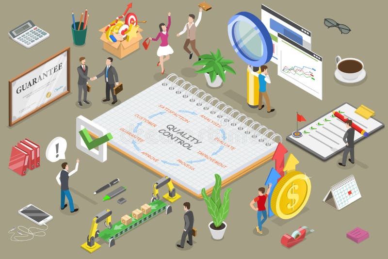 3D Isometric Vector Conceptual Illustration of Quality Control. Stock ... 3D Isometric Vector Conceptual Illustration of Quality Control. Stock ...