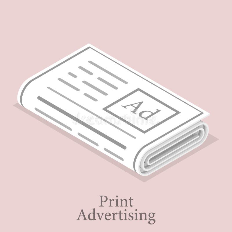 3D Isometric Vector Illustration of Print Advertising Icon. Stock ...