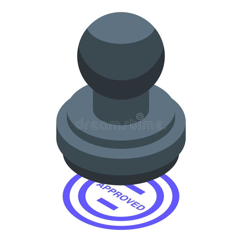 3d Isometric Vector Illustration of a Rubber Stamp with an Approved ...