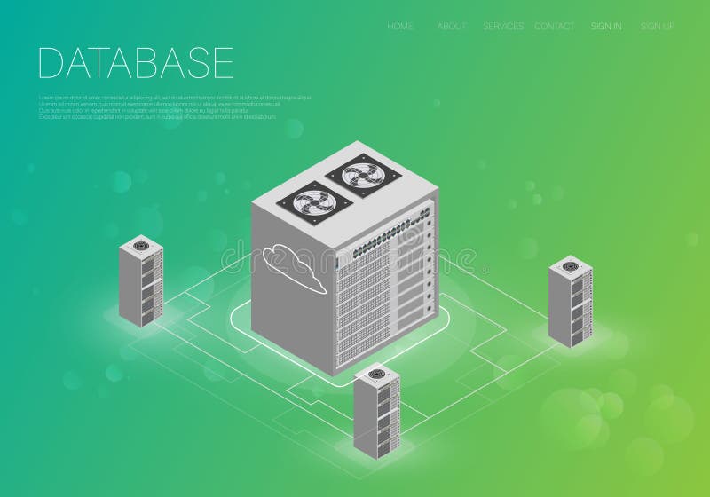 Data Center. Isometric Computer Technology Data Analysis. Stock Vector ...