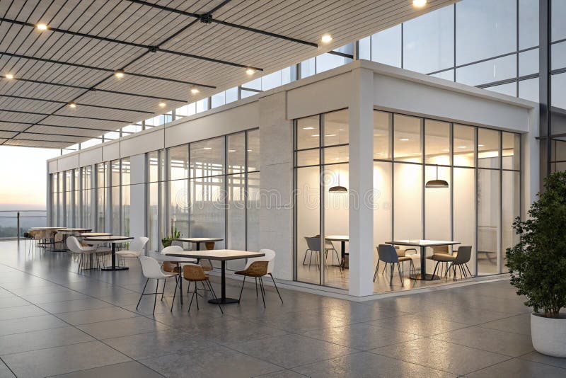 Isometric View Minimal Cafe Store Open Inside Interior Architecture, 3D ...