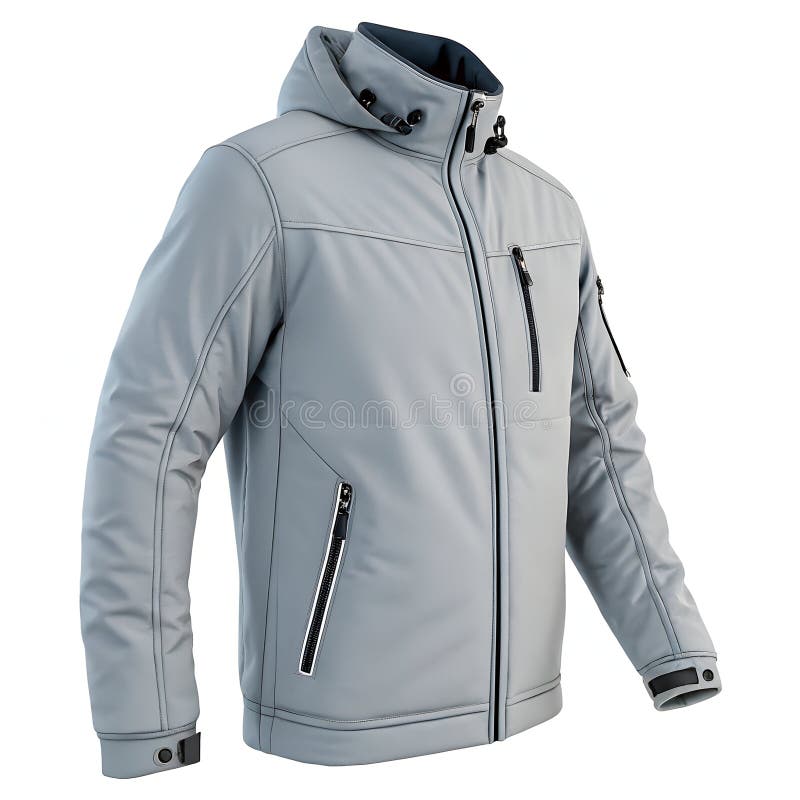 3D Jacket Template Render Isolated on White Background Stock ...