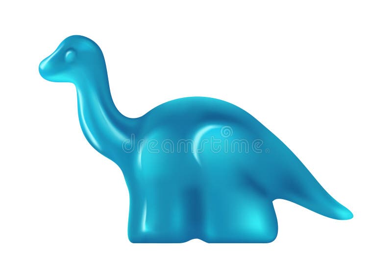 3D Jelly Candy in Shape of Blue Magic Dinosaur Character, Glossy Dragon ...