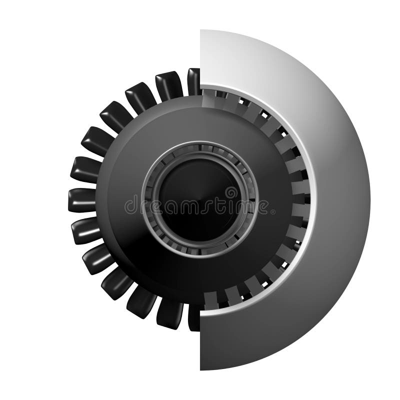 3D jet engine - back view stock illustration. Illustration of airplane ...