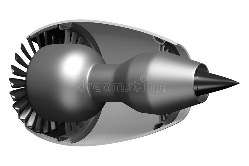 3D jet engine - side view stock illustration. Illustration of ...