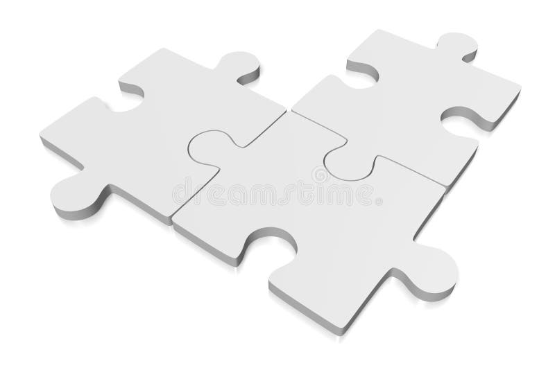 3D Three Jigsaw Puzzle Pieces Illustration Stock Illustration ...