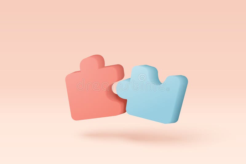 3D Jigsaw Puzzle Pieces Symbol of Teamwork. Problem-solving, Business ...
