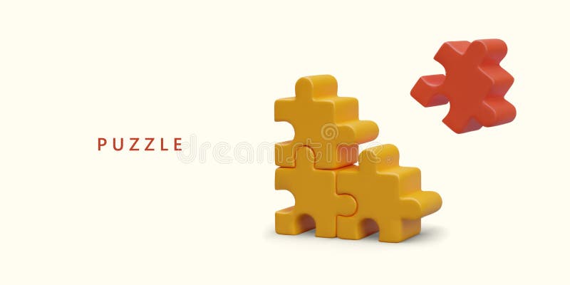 3D Jigsaw Puzzle. Search for Necessary Solution Stock Illustration ...