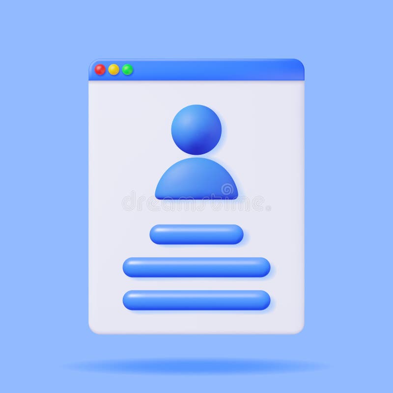 3D Job Application in Browser Window Stock Vector - Illustration of ...