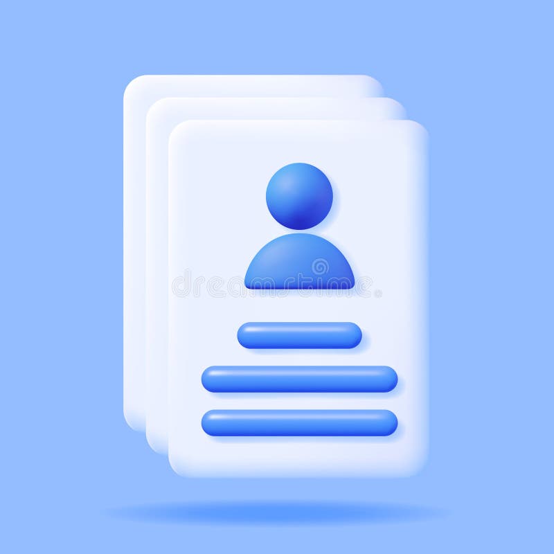3D Job Application Stack Isolated Stock Vector - Illustration of ...
