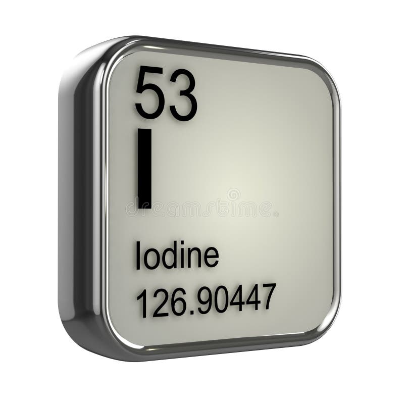 Jood Als Element 53 Van De Periodieke Tabel 3d Op Grijze Achtergrond ...