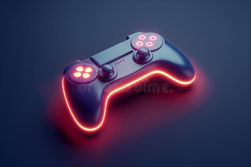 3D Joystick Controller, Gamepad for Videogames on Dark Background ...