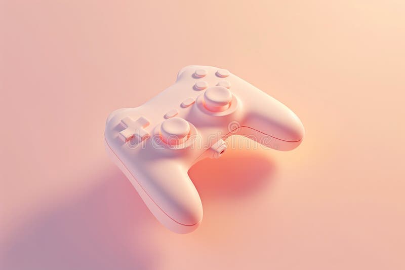 3D Joystick Controller, Gamepad for Videogames on Pastel Background ...