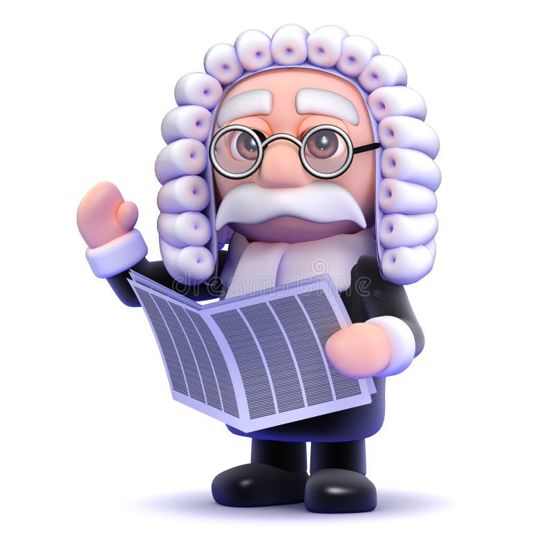 3d Judge reads the news stock illustration. Illustration of civil ...