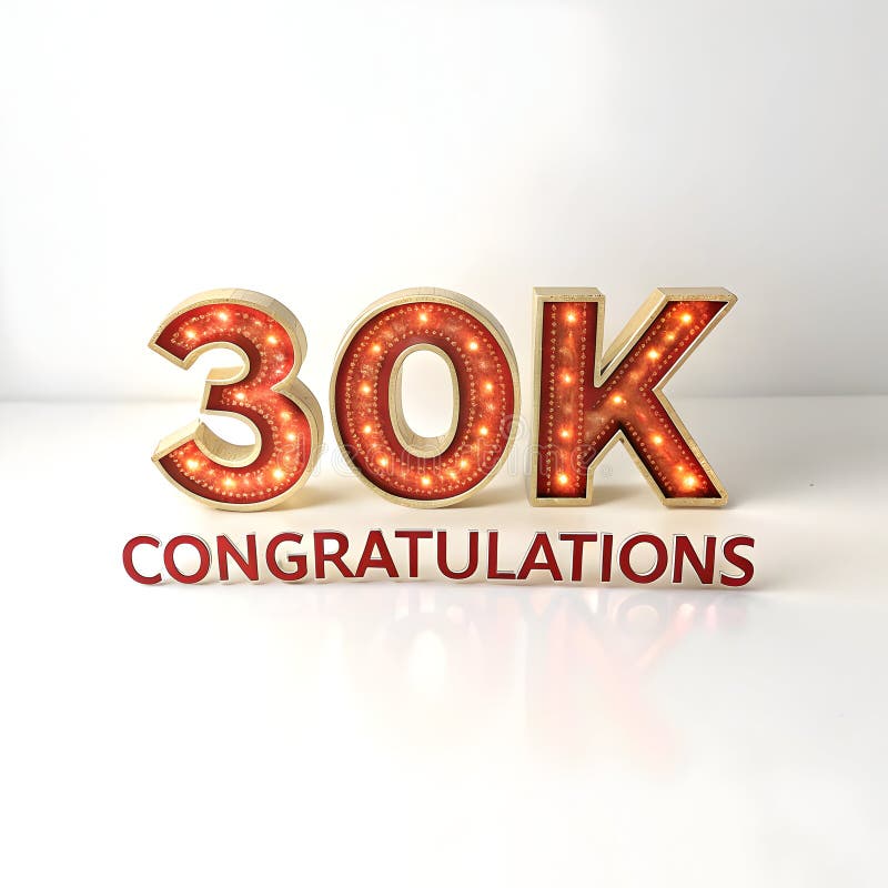 3D 30k Congratulations Text Style Effect Stock Illustration ...