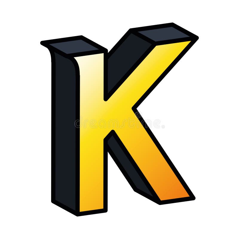 3d k letter vector design stock vector. Illustration of font - 193159902
