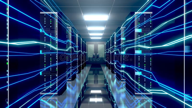 3D 4K Server Room - Data Center - Storage/ Hosting/ Fast Internet ...