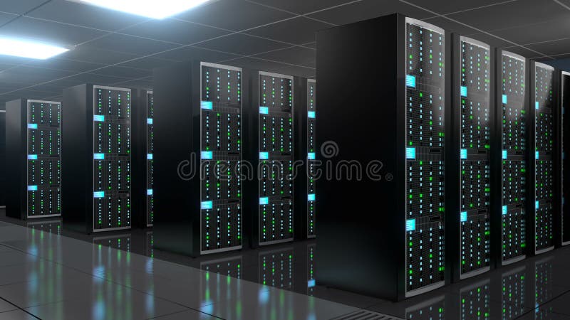 3D 4K Server Room - Data Center - Storage/ Hosting/ Fast Internet ...