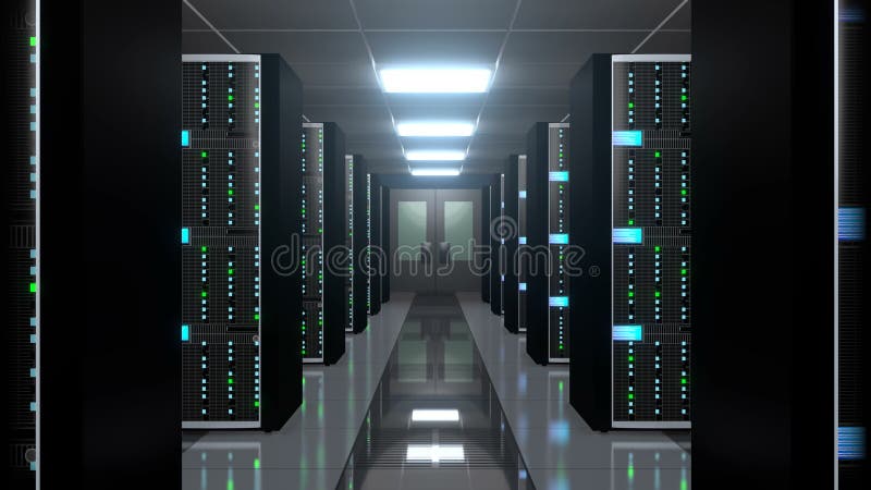 3D 4K Server Room - Data Center - Storage/ Hosting/ Fast Internet ...