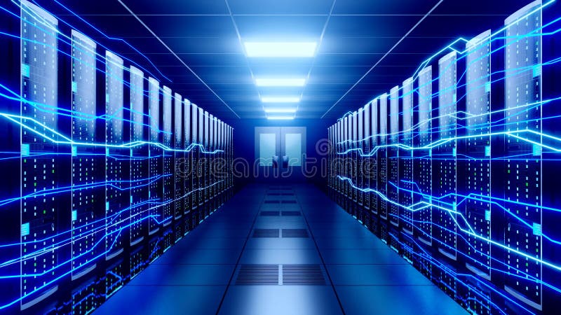 3D 4K Server Room - Data Center - Storage/ Hosting/ Fast Internet ...