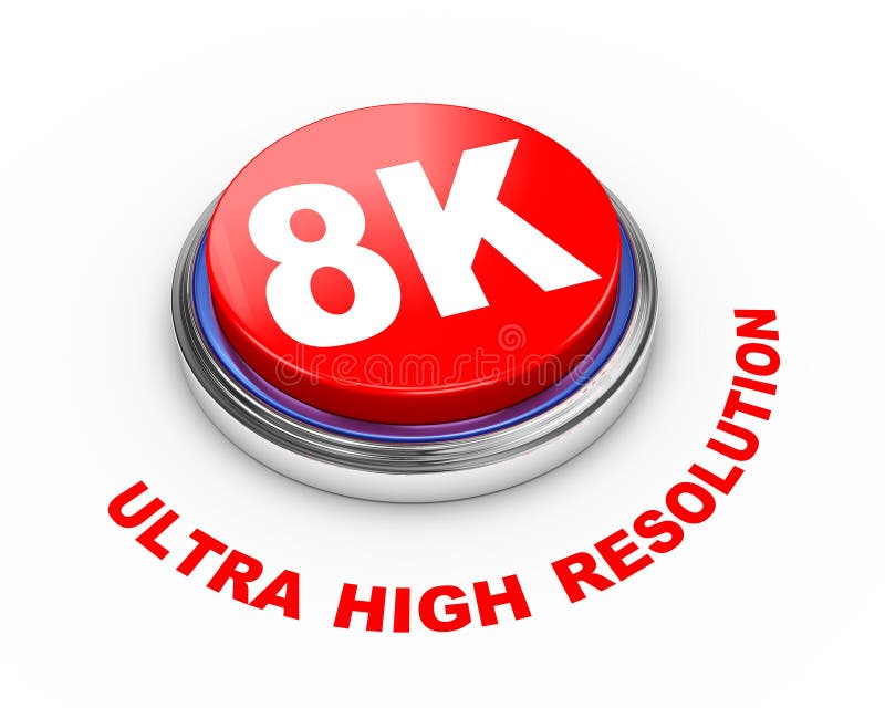 3d 8k Ultra High Resolution Button Stock Illustration - Illustration of ...