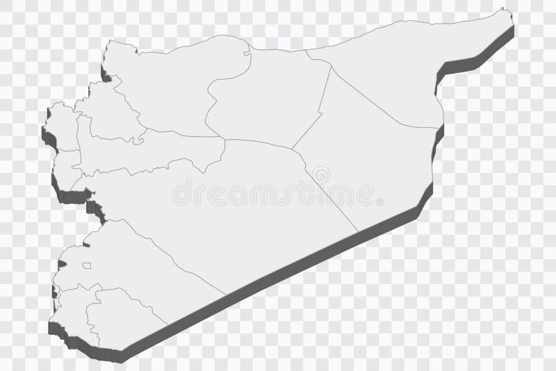 3d-karta Illustration Av Syrien Vektor Illustrationer - Illustration av ...