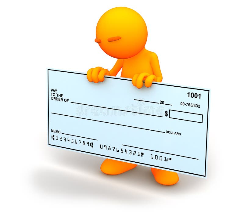 Controle: Mens Die Neer Blanco Cheque Bekijken Stock Afbeelding - Image ...