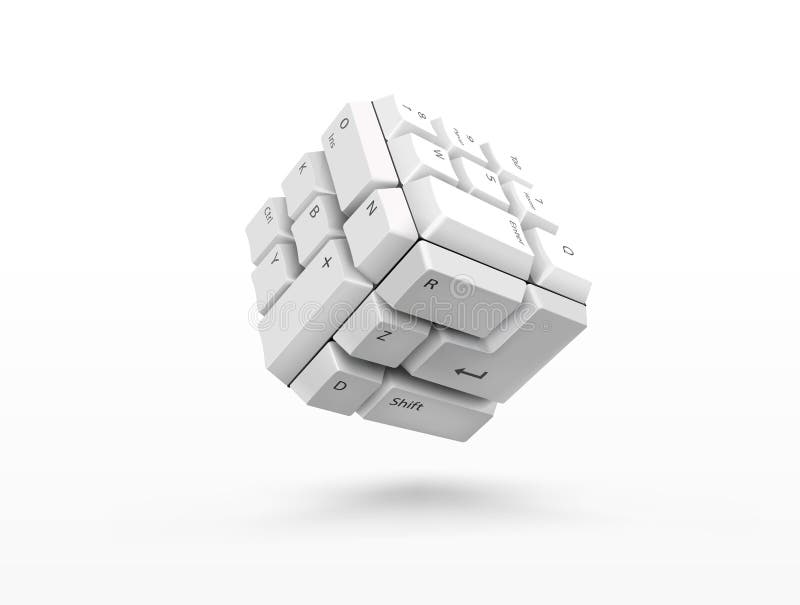 3D keyboard cube stock image. Image of slot, business - 35503907
