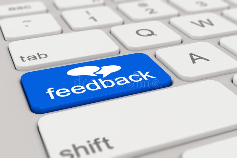 3d - Keyboard - Feedback - Blue Stock Illustration - Illustration of ...