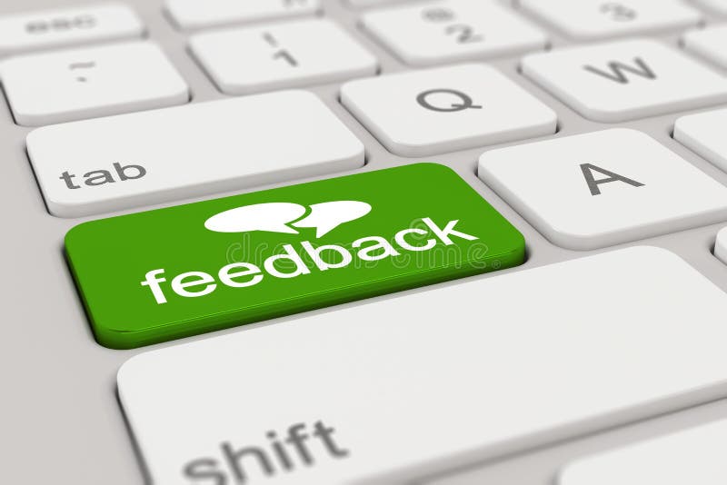 3d - Keyboard - Feedback - Green Stock Illustration - Illustration of ...