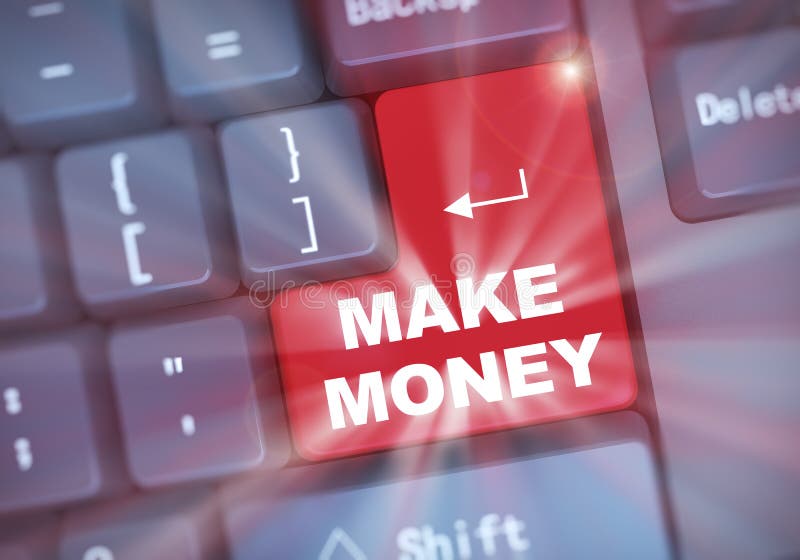 3d Keyboard Text Make Money Stock Illustration - Illustration of invest ...