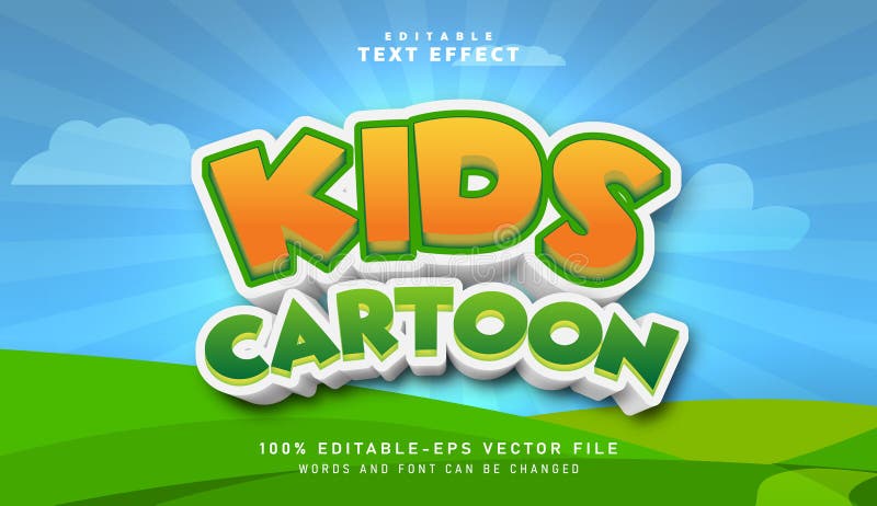 3D Kids Cartoon Text Effect - Editable Text Effect Stock Vector ...