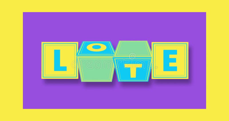 3D Kinetic Typography with Words Hate, Love. Animation of Rotating 3D ...