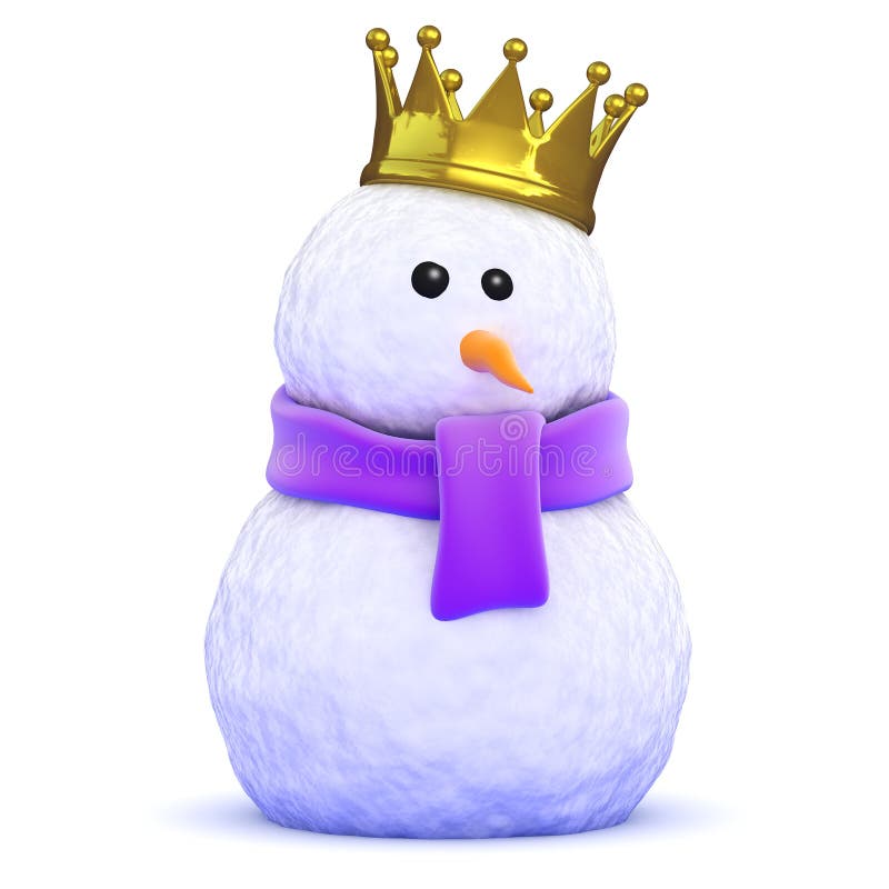 3d King snowman stock illustration. Illustration of christmas - 41587146