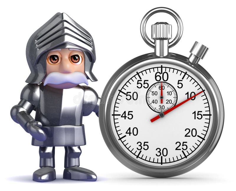 3d Knight times the event stock illustration. Illustration of clock ...