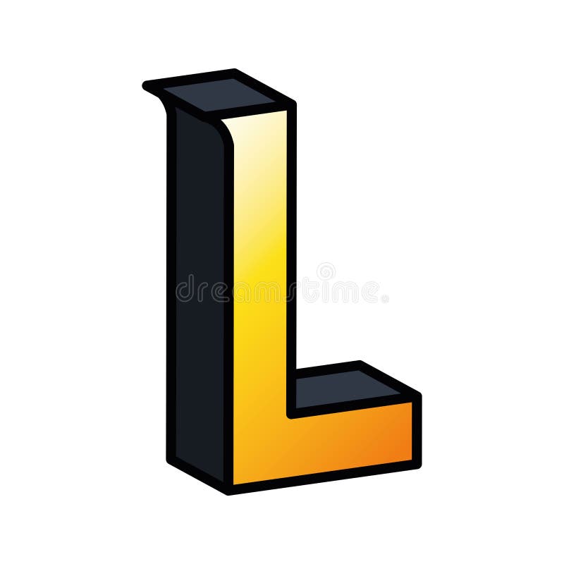 3d l letter vector design stock vector. Illustration of typo - 194524214